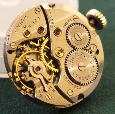 CYMA CAL R 424 Movement With Dial Hand and crown