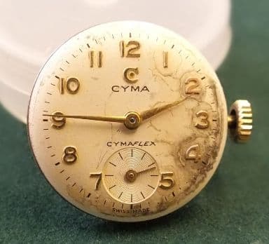 CYMA CAL R 424 Movement With Dial Hand and crown