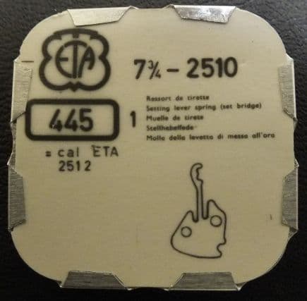 ETA Part 445 7 3/4-2510 Cal ETA 2512