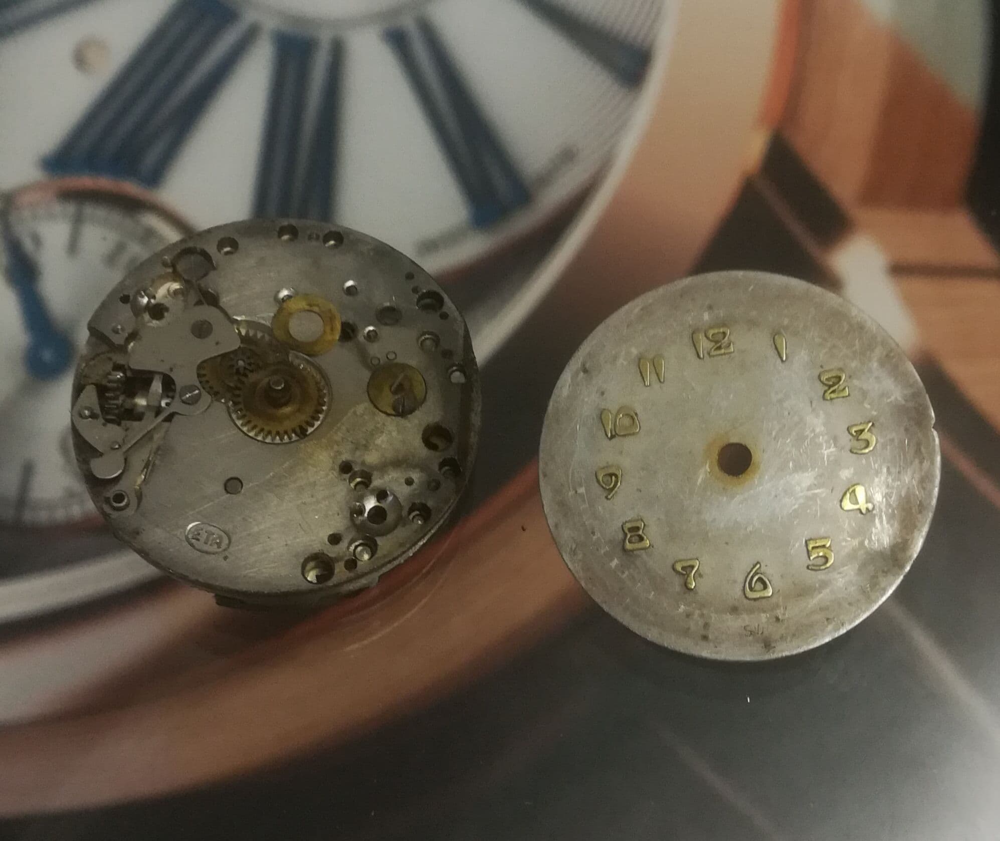 ETA Vintage Movement with Dial for parts or project