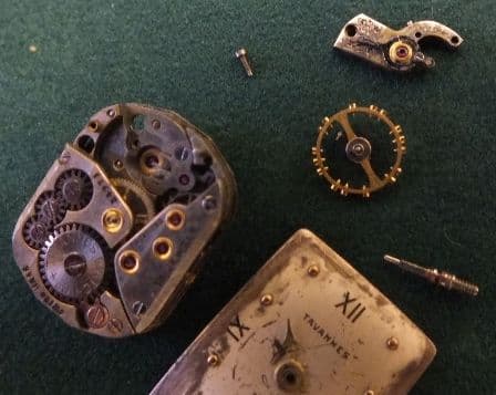 TAVANNES Watch Co 24978 Movement in parts with L & Co made Dial