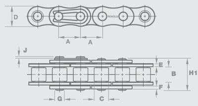 12B-1 Renold Standard Duty 5mtr Roller Chain | www.rollerchains.co.uk