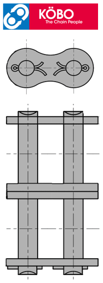 20B-2 Kobo Duplex Connecting Link 1-1/4" Pitch BS