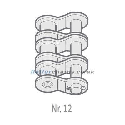 24B-3-NO12 Chain Half Link 1-1/2" Pitch BS Triplex Connecting Link ...