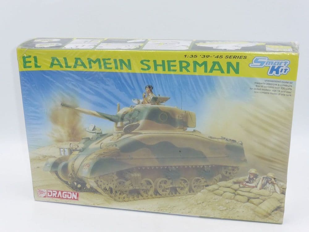 Dragon 1 35 Plastic Kit 6447 - El Alamein Sherman WWII Tank NEW