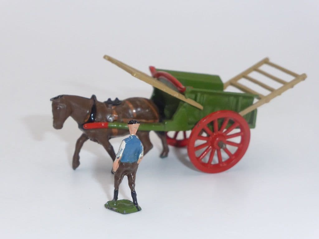 Vintage Britains Lilliput Tumbrel Cart LV606 with Hat Ladders & Carter