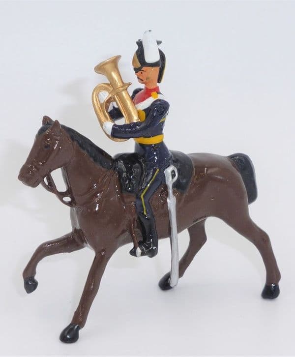 William Britain Hollowcast 9th Lancer Mounted Band Tenor Horn H