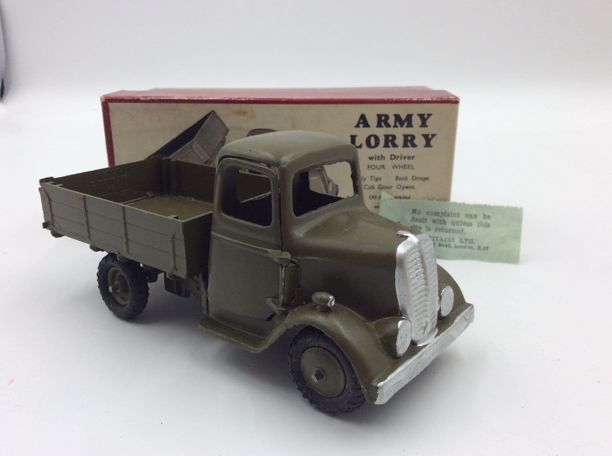 William Britain Vintage Metal 4 Wheel Army Lorry Item 1334