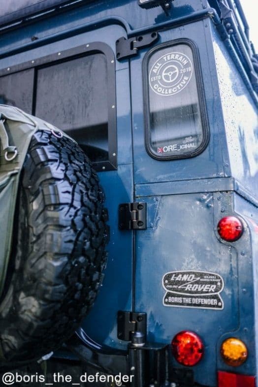 Black Defender Billet Aluminium Rear Full Door Hinge Set