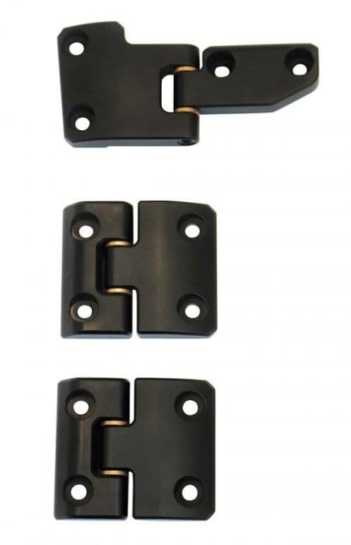 Black Defender Billet Aluminium Rear Full Door Hinge Set