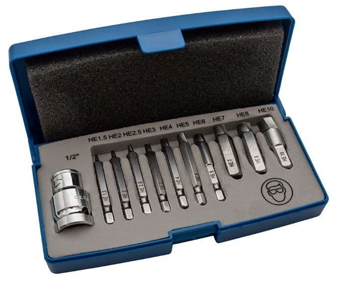 Laser Damaged Cap Head Bolt/Screw Extractor Set - 11 Piece