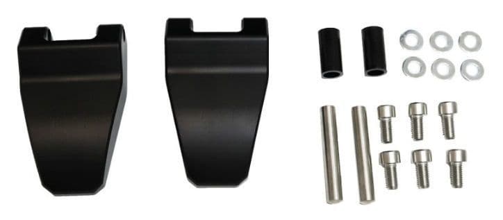 Security Bonnet Hinge Set - Black Aluminium Defender