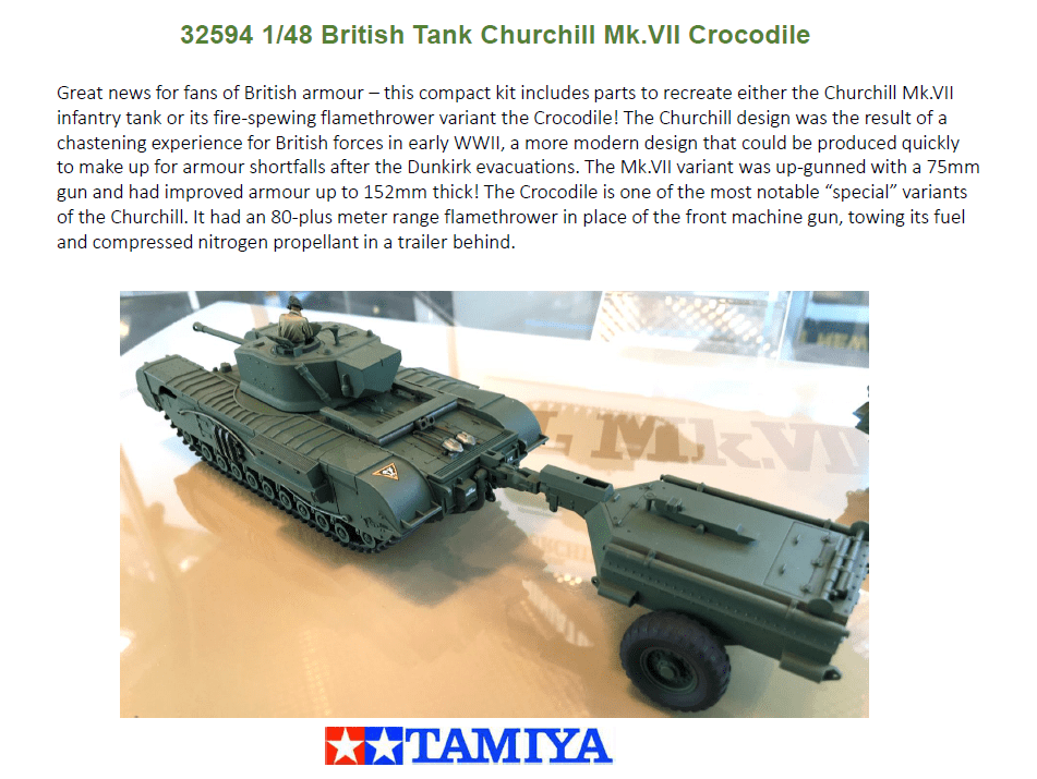 Tamiya 1/48 CHURCHILL MKVII CROCODILE 32594