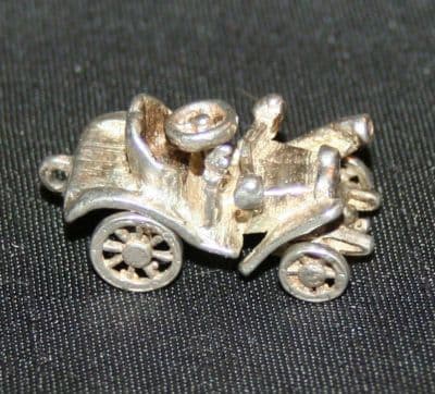 F38 SOLID SILVER VINTAGE FORD MODEL T CAR WITH MOVEABLE WHEELS CHARM ...