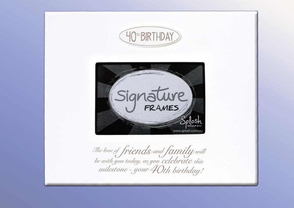 Splosh 40th Birthday Photo Signature Frame
