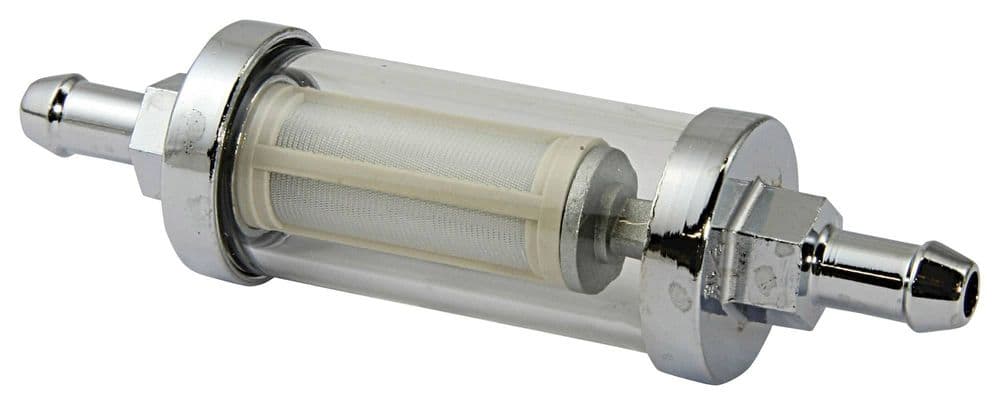 Fuel filter 8mm Glass/Chrome FFT516CHG