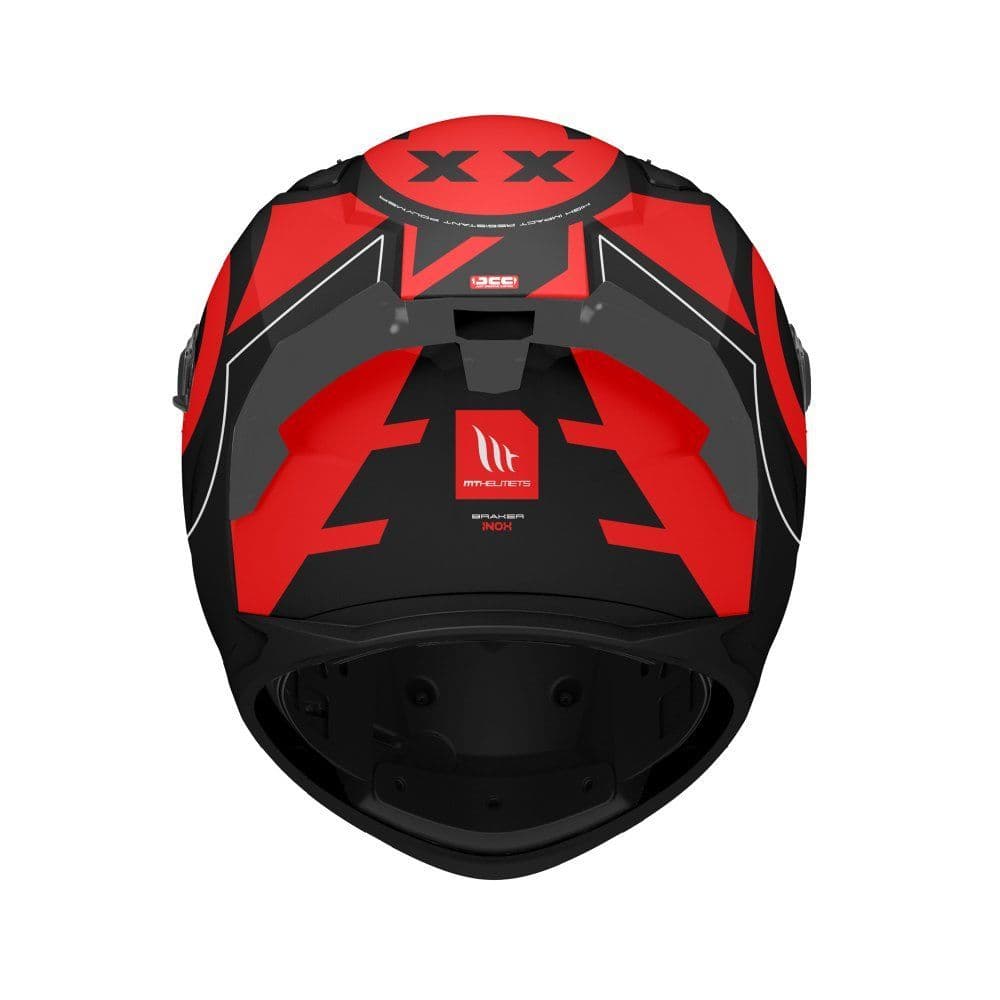 MT Braker SV Fullface Helmet Inox Matt Black/Red