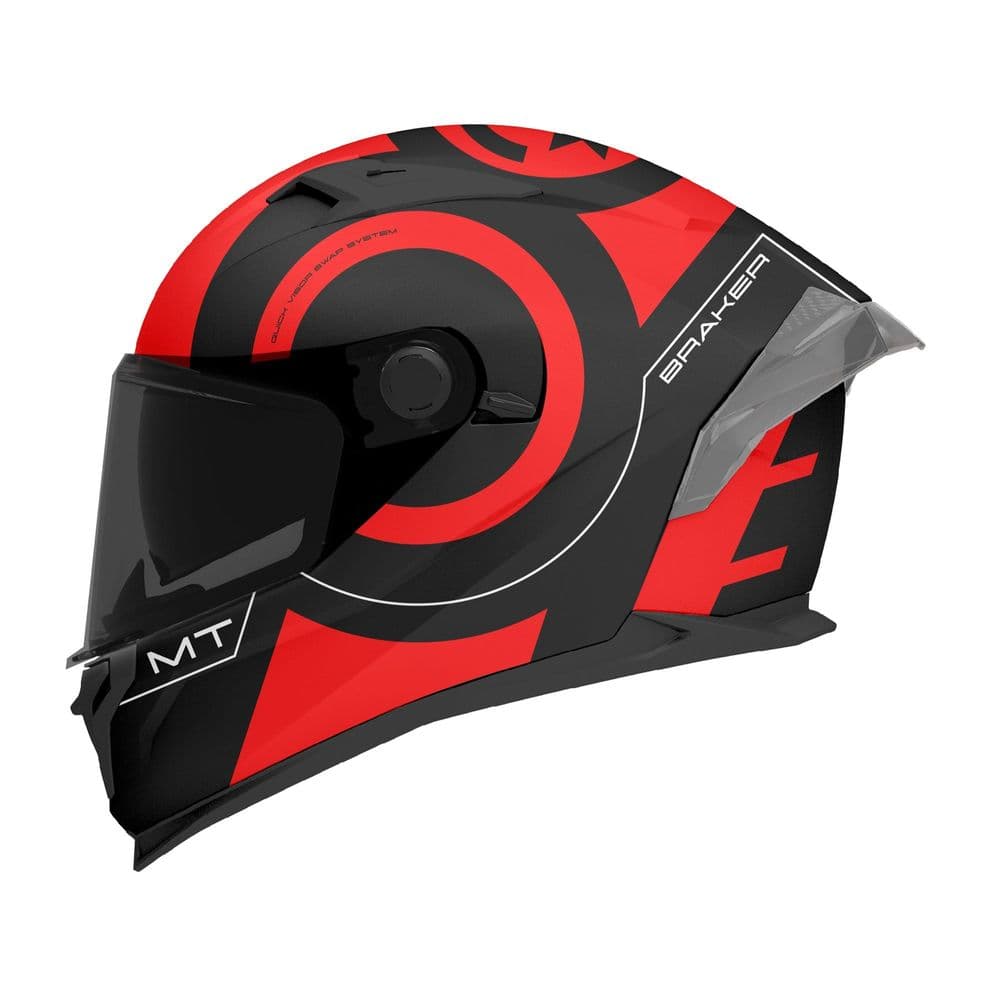 MT Braker SV Fullface Helmet Inox Matt Black/Red