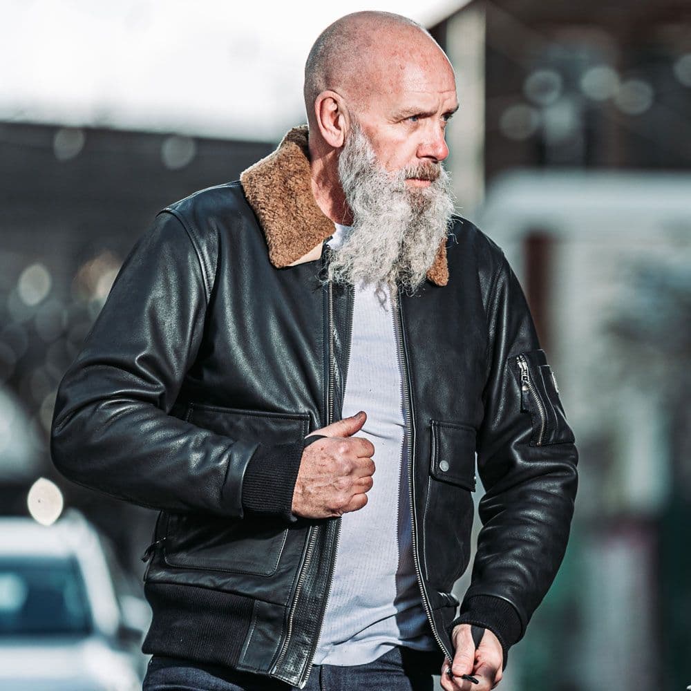 Spada Turbine Leather Bomber Jacket Black