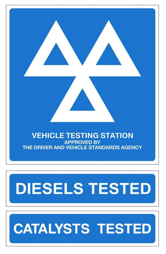 1g - H/duty pack of 3 Official MOT signs