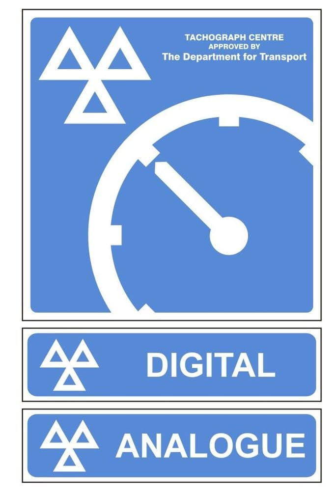 1m - Tachograph Centre 3 Signs Pack
