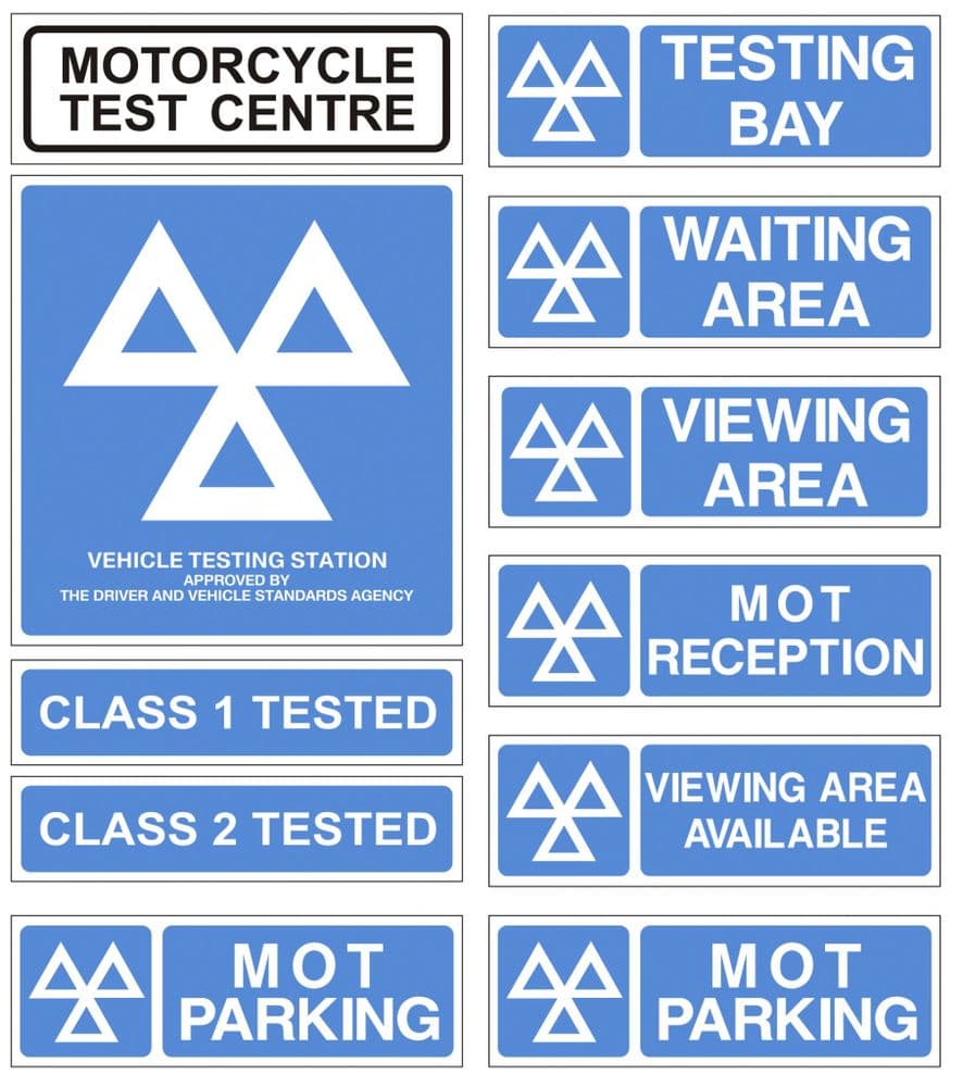1p - MOT Motorcycle 11 Signs Pack