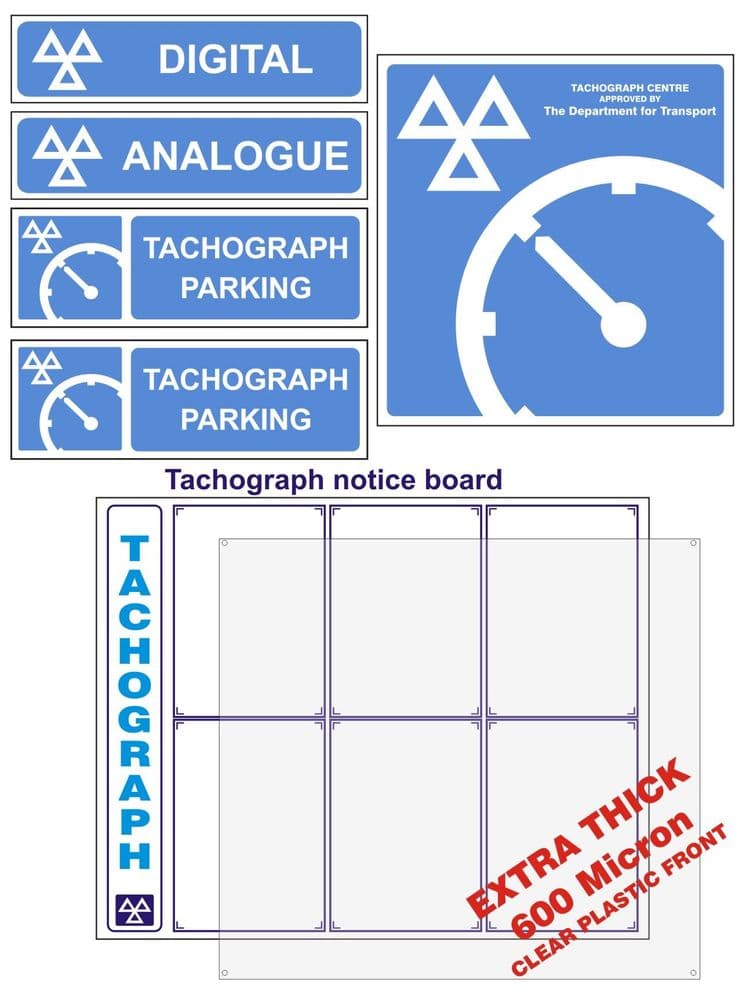 1r - Tachograph Centre 6 Signs Pack