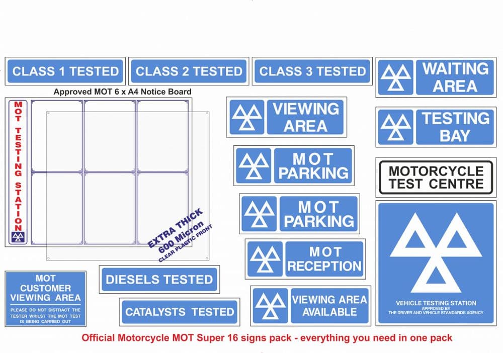 1t - MOT Motorcycle 16 Signs Pack