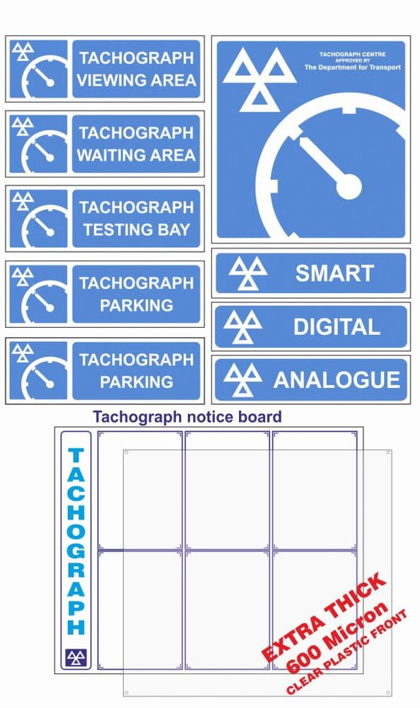 1u - Tachograph Centre 10 Signs Pack