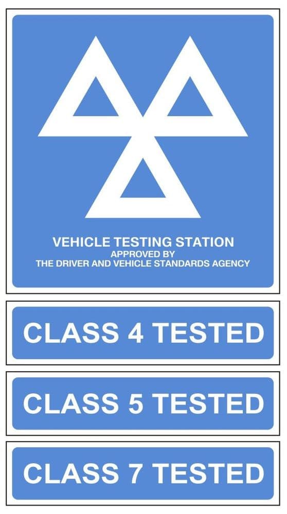 2b - MOT & Class 4 5 & 7 Tested - 4 sign pk