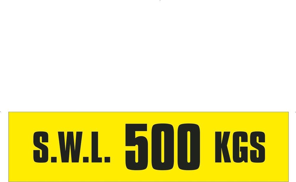 2g- SWL 500 KGS H label