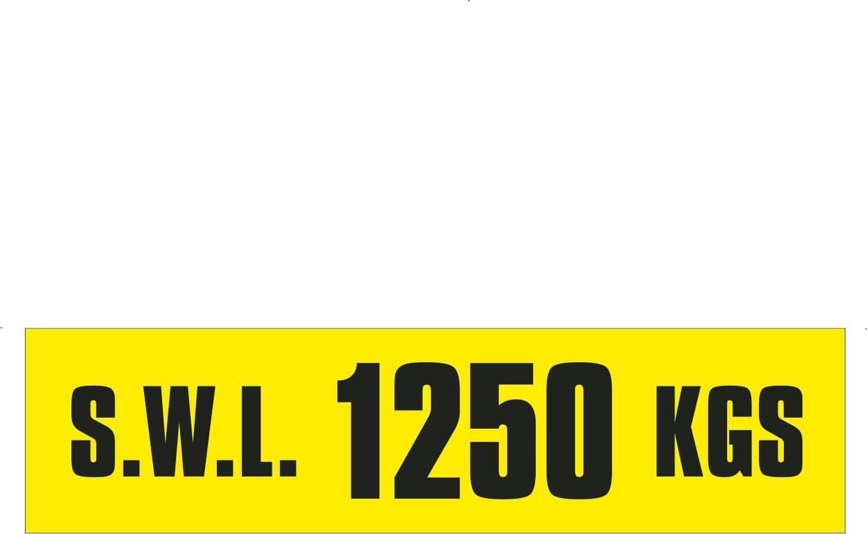 3b - SWL 1250 KGS H label
