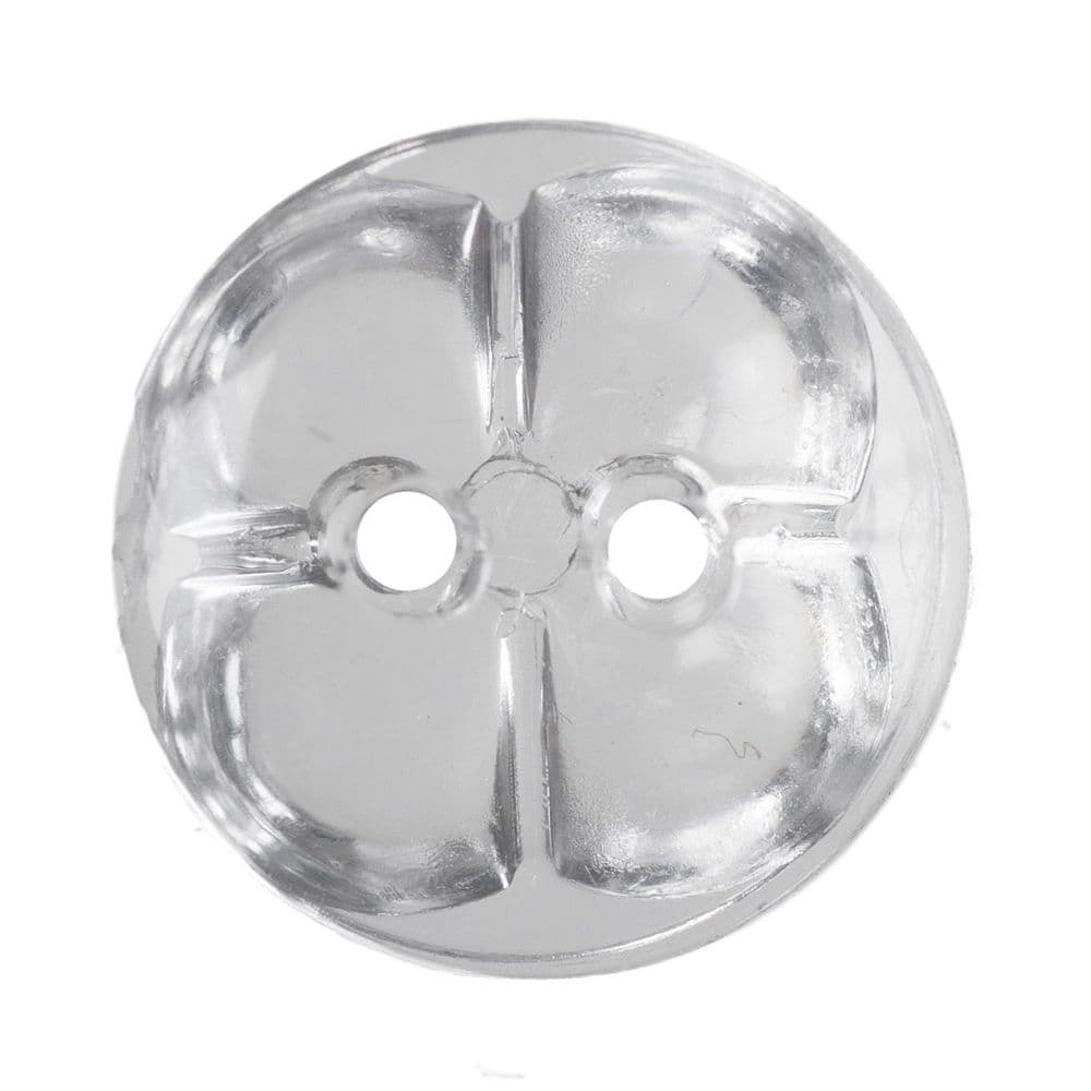 2 Hole Plastic Crystal Buttons - 12mm - Transparent LC29 2