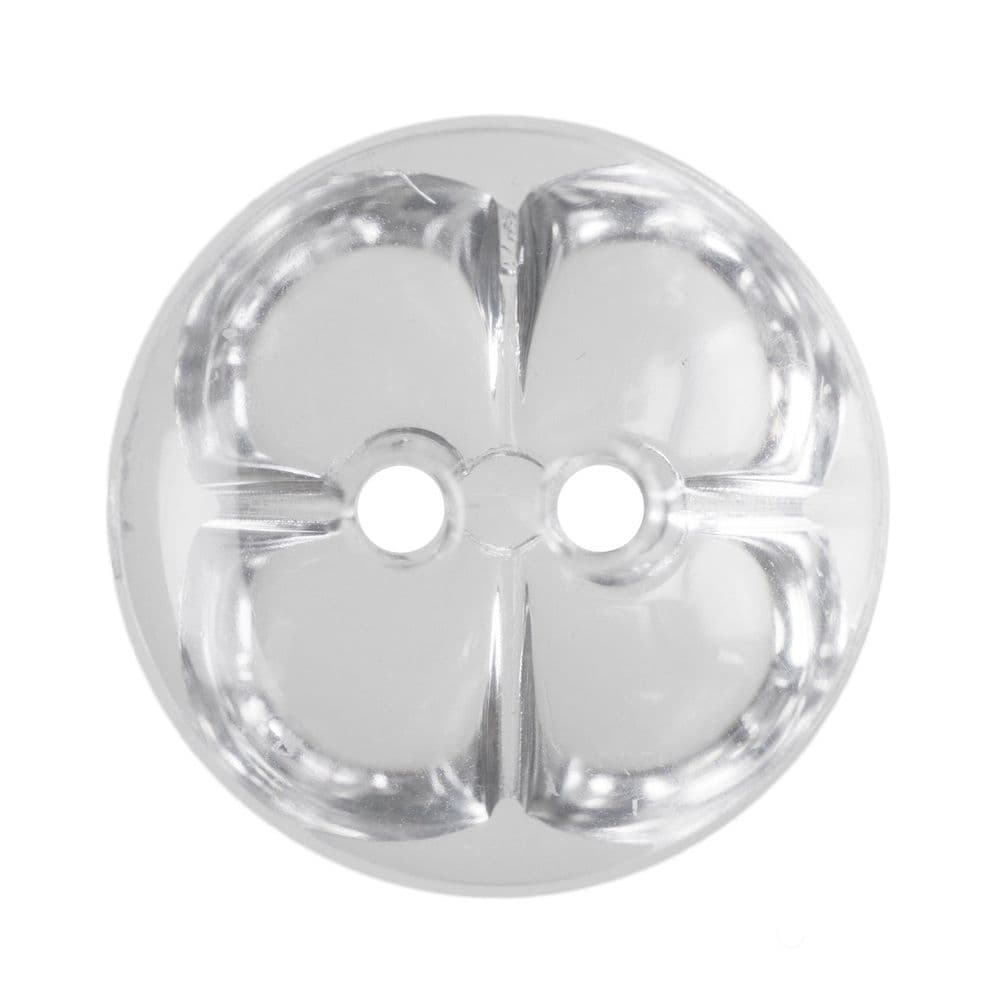 2 Hole Plastic Crystal Buttons - 18mm - Transparent LB17 5