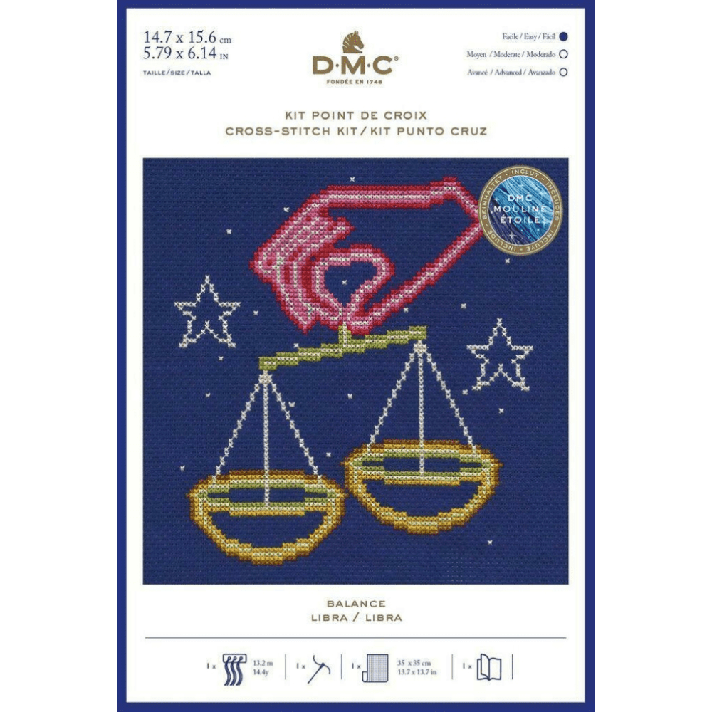 DMC Libra Star Sign Cross Stitch Kit BK1868