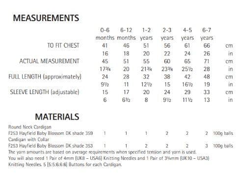 Hayfield Babies Cardigans Knitting Pattern in Blossom DK - 4838 PDF ...