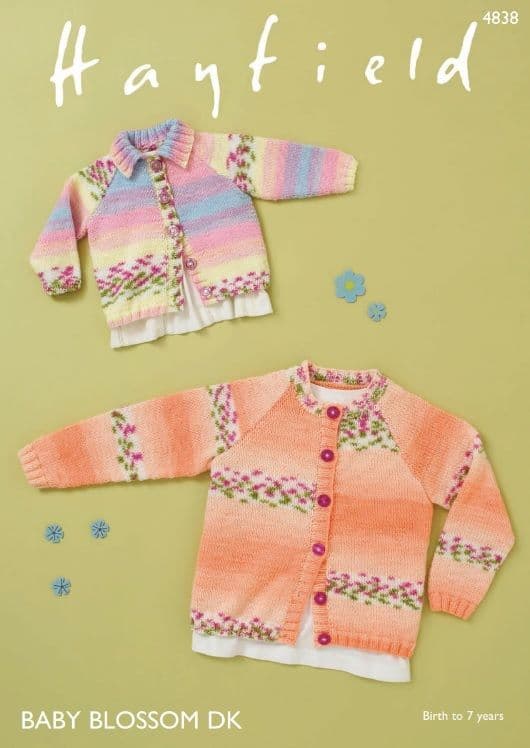 Hayfield Babies Cardigans Knitting Pattern in Blossom DK - 4838 PDF ...