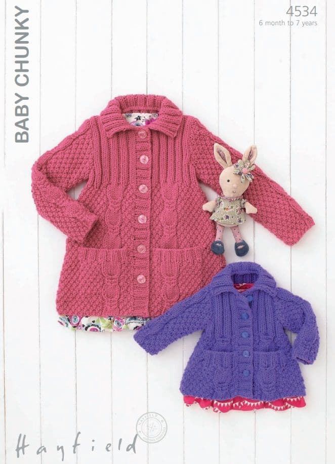 Hayfield Babies/Childrens Cardigans Knitting Pattern in Baby Chunky ...