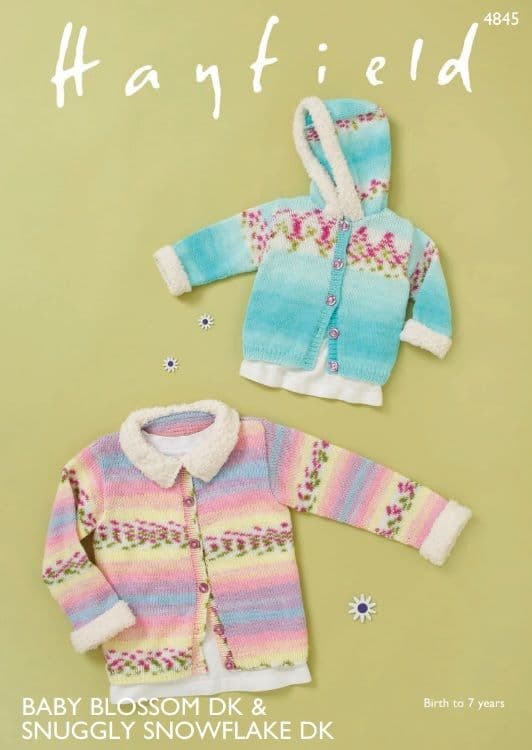 Hayfield Babies/Girls Jackets Knitting Pattern in Blossom & Snowflake ...