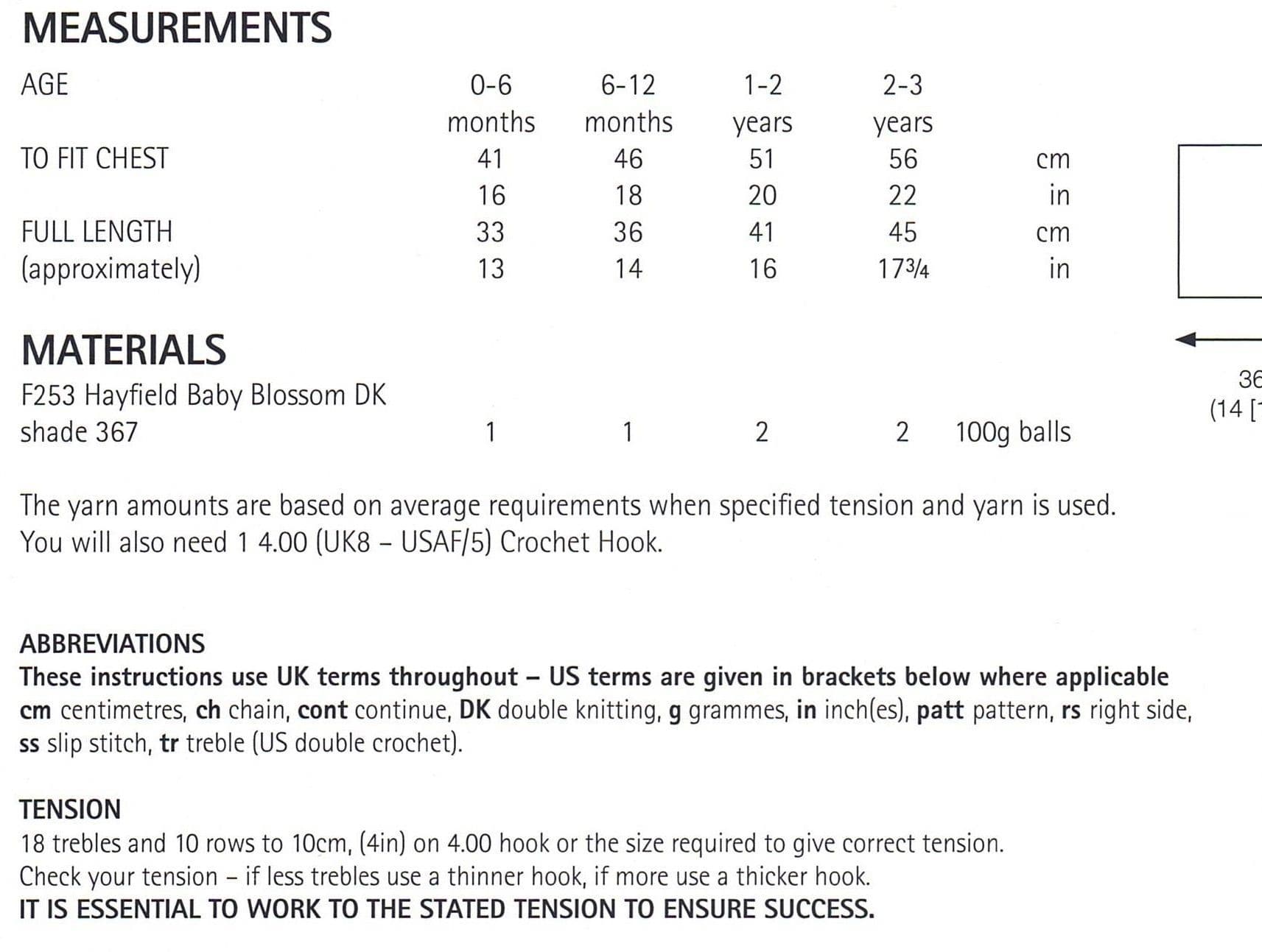 Hayfield Babies Poncho Crochet Pattern in Baby Blossom DK 5230