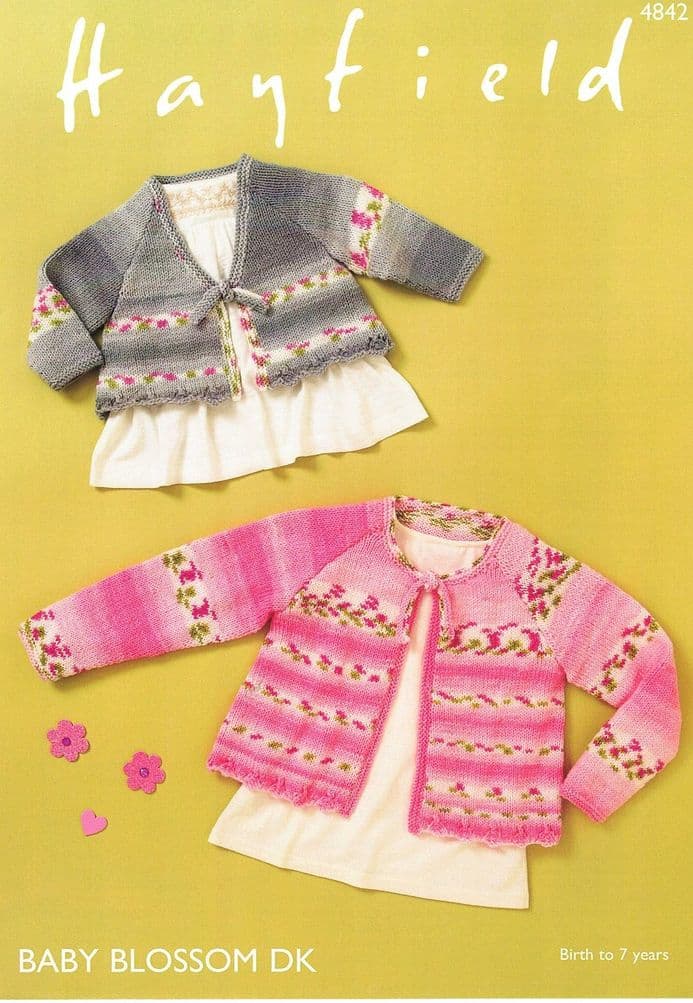Hayfield Babies Tops Knitting Pattern in Baby Blossom DK 4842