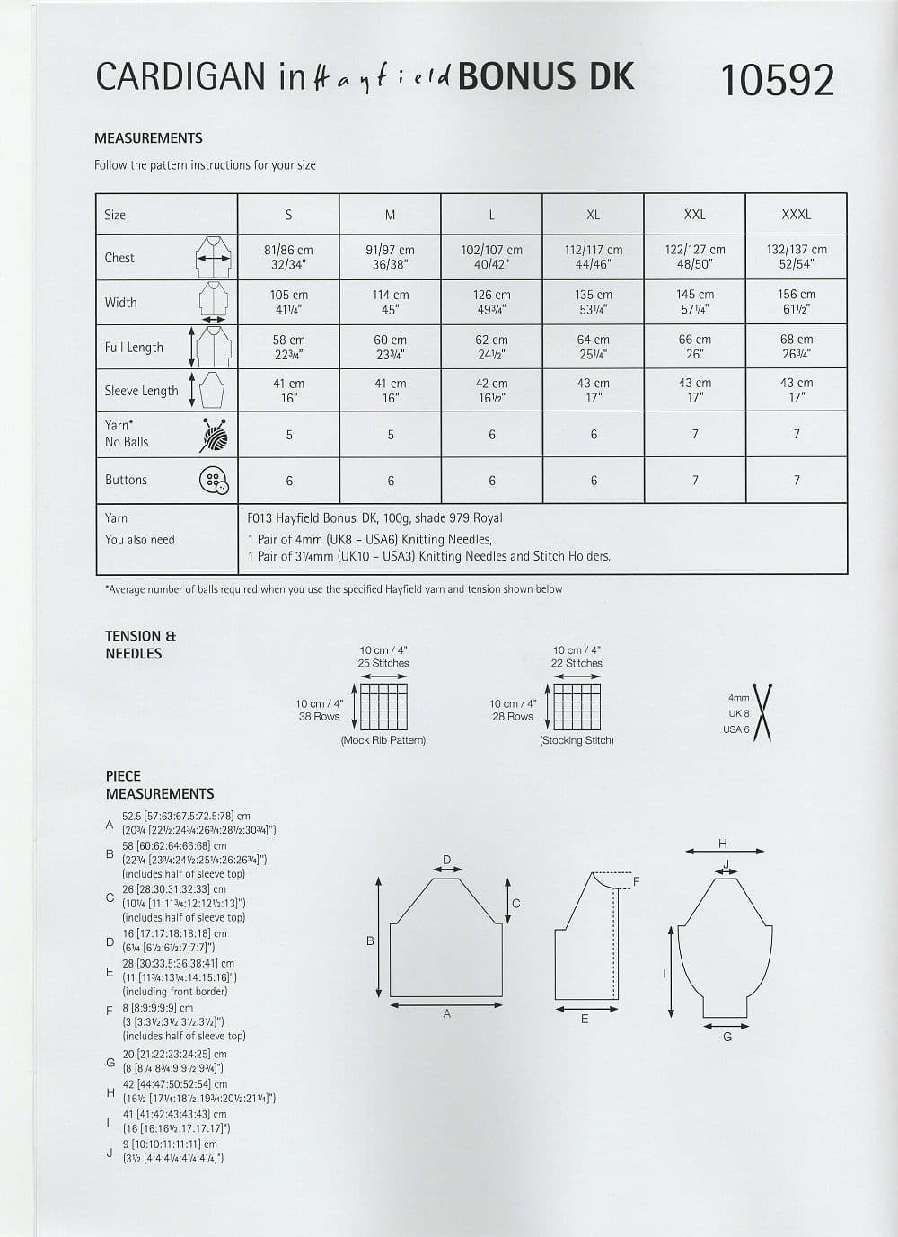 Hayfield Cardigan Knitting Pattern in Bonus DK 10592