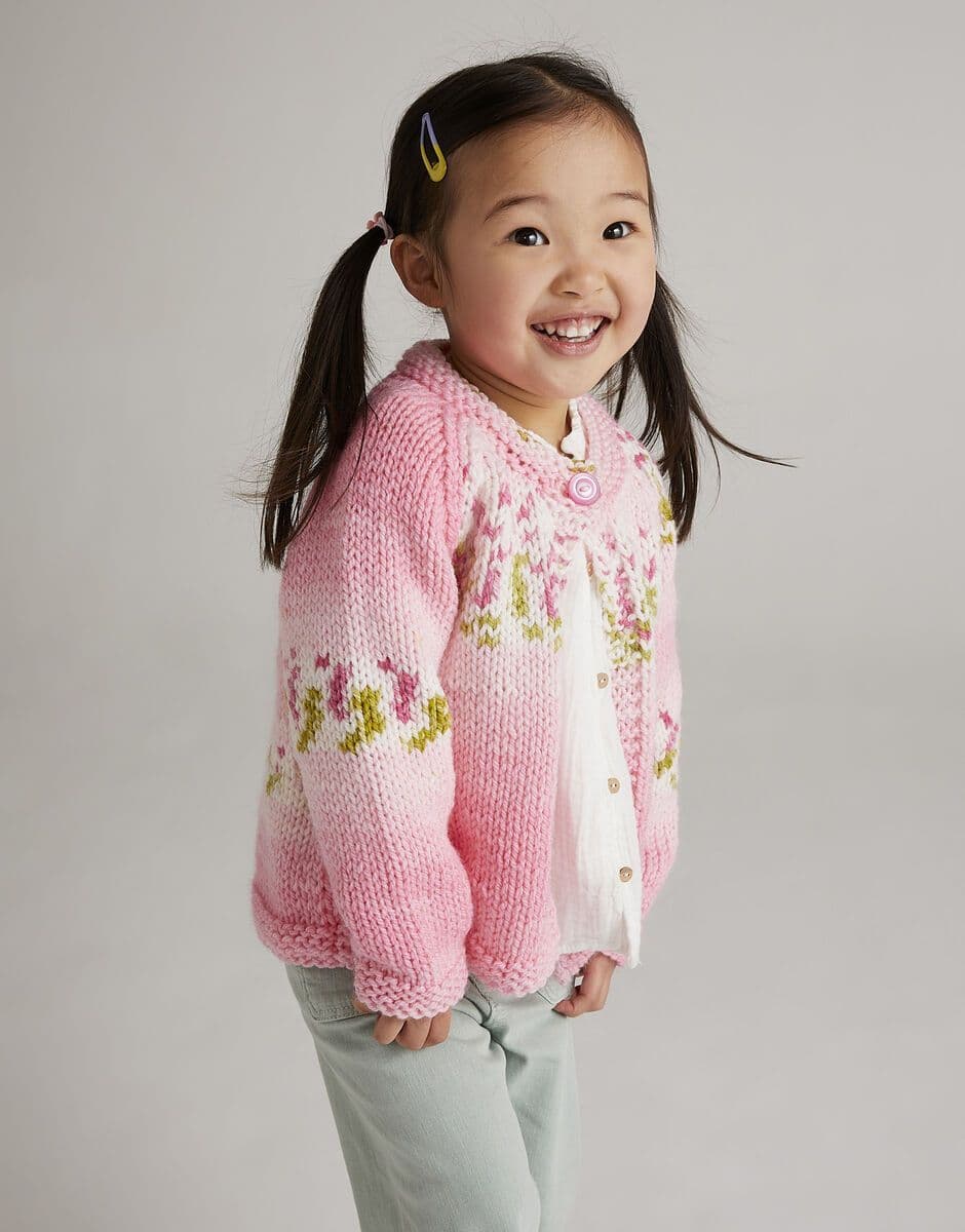 Hayfield Girls Cardigan Knitting Pattern in Blossom Chunky - 5572 PDF ...