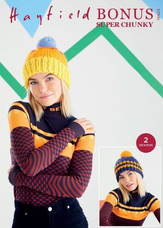 Hayfield Hats Knitting Pattern in Bonus Super Chunky - 10625 PDF DOWNLOAD