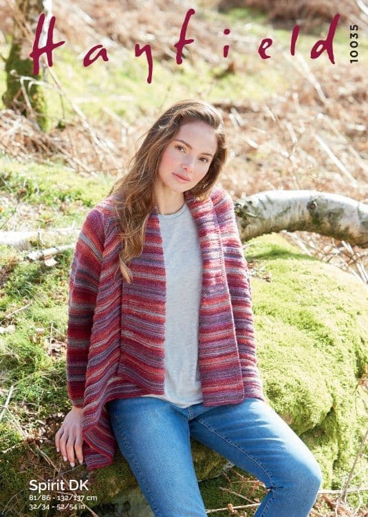 Hayfield Ladies Cardigan Knitting Pattern in Spirit DK - 10035 PDF DOWNLOAD