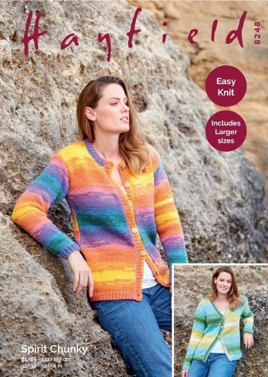 Hayfield Ladies Cardigans Knitting Pattern in Spirit Chunky - 8248 PDF ...
