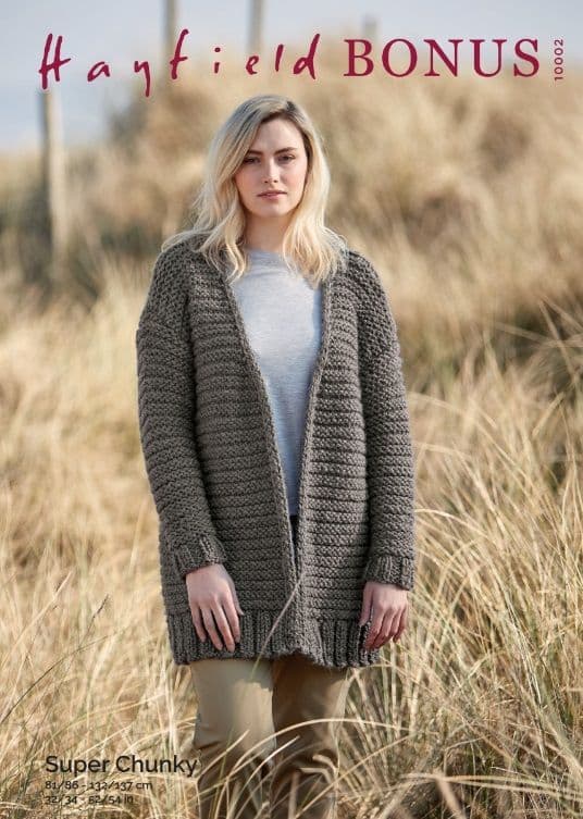 Hayfield Ladies Coatigan Knitting Pattern in Bonus Super Chunky - 10002 ...