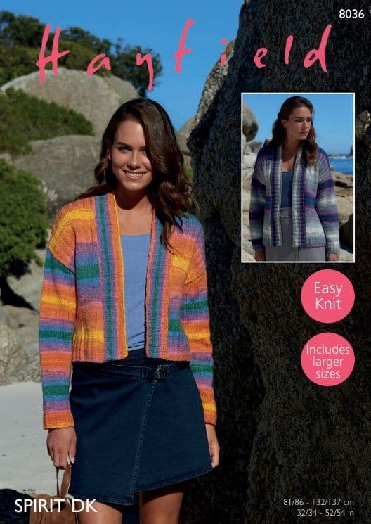 Hayfield Ladies Jackets Knitting Pattern in Spirit DK - 8036 PDF DOWNLOAD