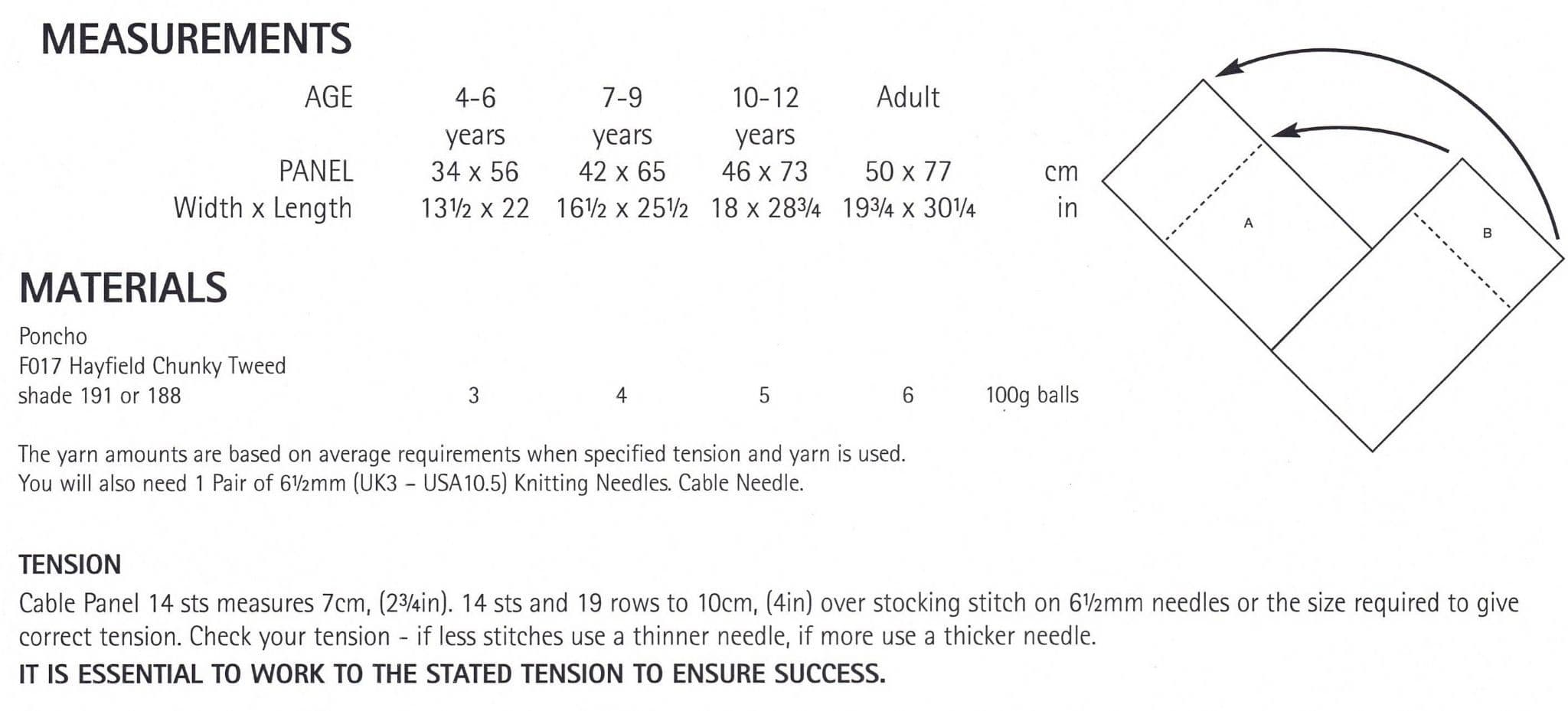Hayfield Ladies Ponchos Knitting Pattern in Chunky Tweed 7812