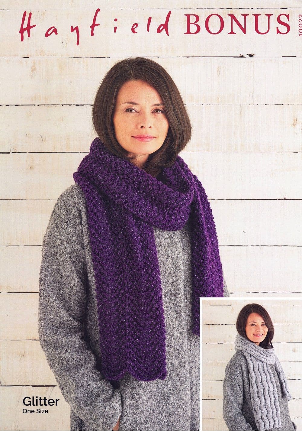 Hayfield Ladies Scarves Knitting Pattern in Glitter DK 10022
